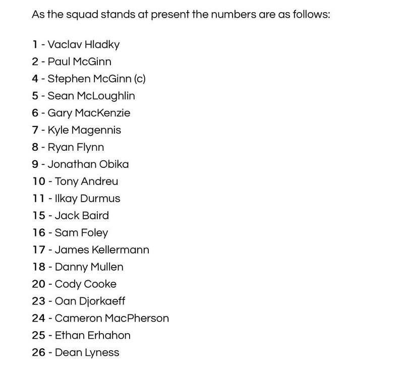 Squad Numbers - General St. Mirren Discussion - virtual west bank
